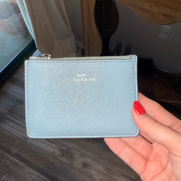 Coach | Bags | Coach Light Blue Leather Card Holder | Poshmark